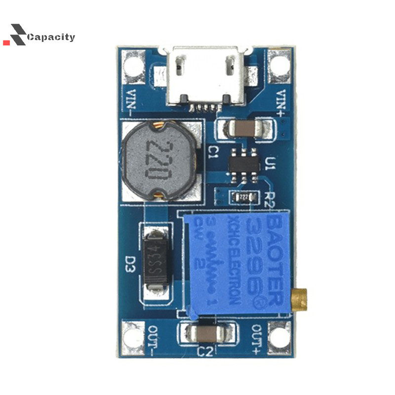 Capacidade 2A Placa Boost Board DC-Módulo MT3608 Step-up Tipo C Para Car/Alta Potência De ...