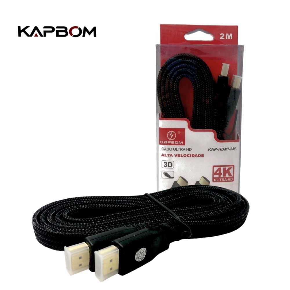 Cabo HDMI 2M KAP-HDMI-2M Cabo Hdmi 4k Ultra Hd 3d Versão 2.0 2M - KAP-HDMI-2M | Shopee Brasil
