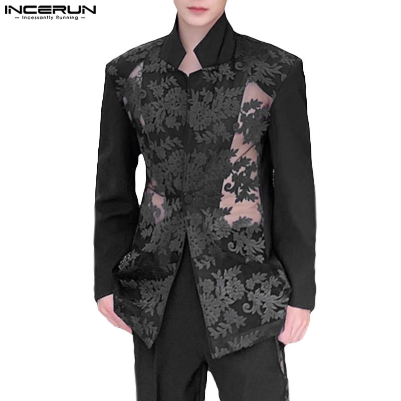 INCERUN Perspectiva Masculina Emenda De Flor Terno De Renda | Shopee Brasil