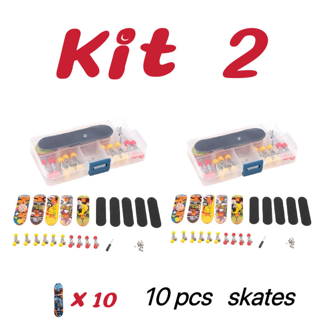 Kit 2 Skate de Dedo 10 peças skate, 10 lixas adesvias para montagem com ...