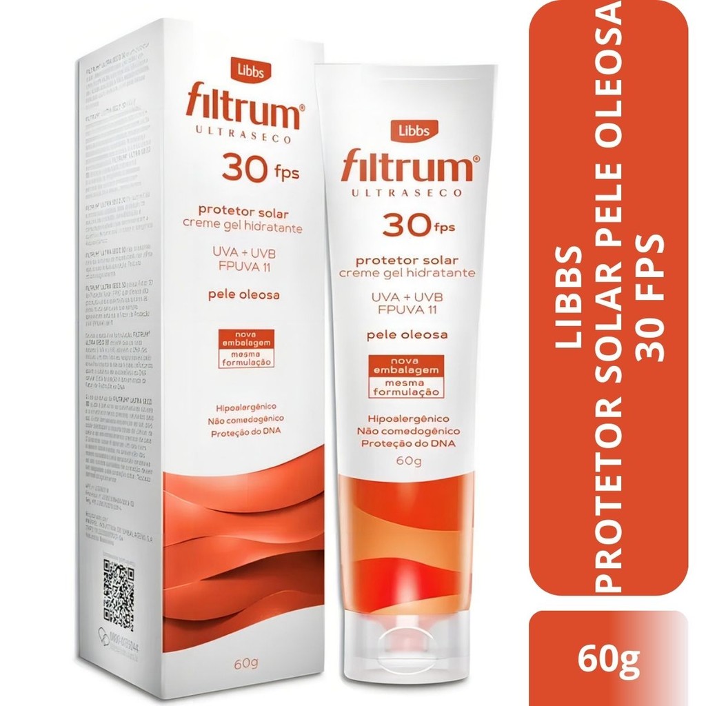 Protetor Solar Filtrum Ultra Seco Gel Creme Fps 30 60g | Shopee Brasil