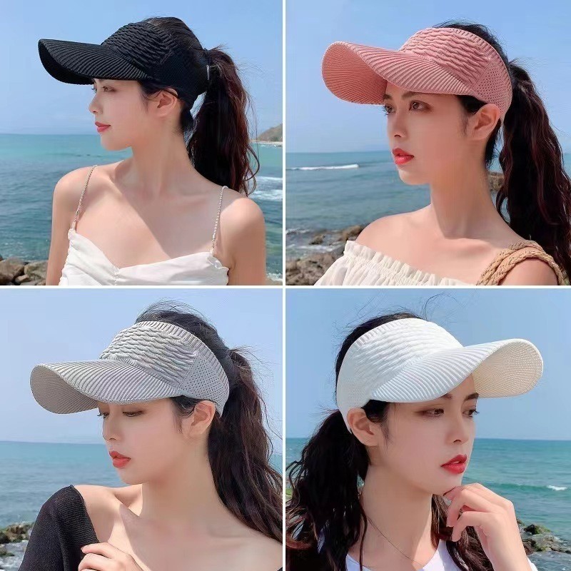 Kit 2 Chapéu/Boné Feminino De Aba Longa Respirável Com Viseira Para Uso ...