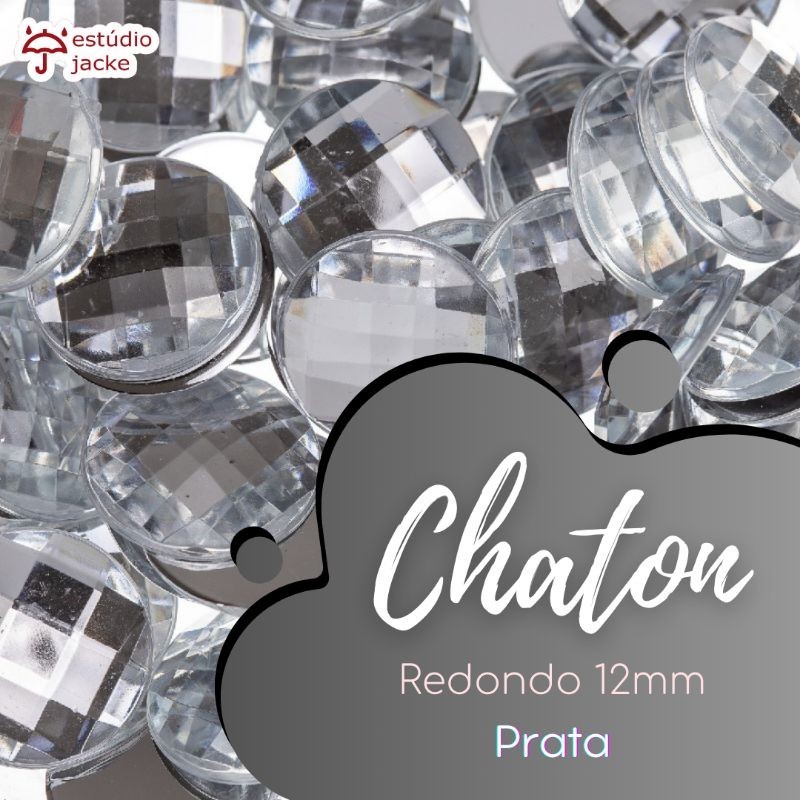 Chaton Redondo Sextavado 12mm - Prata - Base Reta | Shopee Brasil