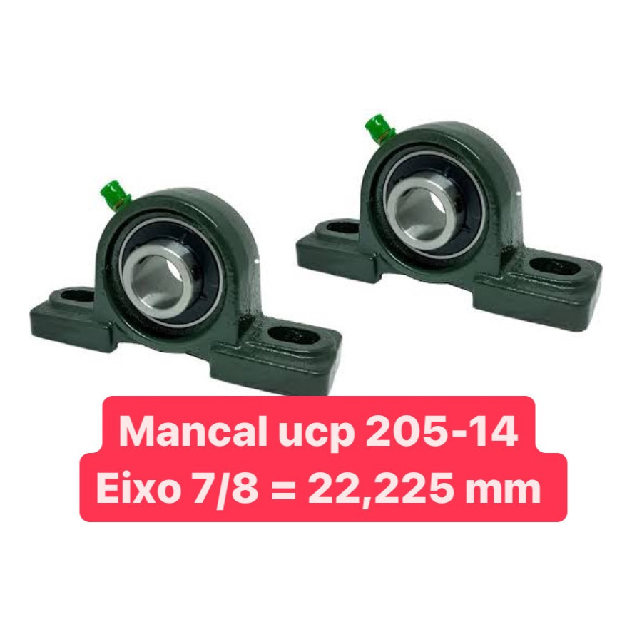 Kit 2 Pecas Mancal + Rolamento Ucp 205-14 Eixo 7/8 =22,225mm | Shopee Brasil