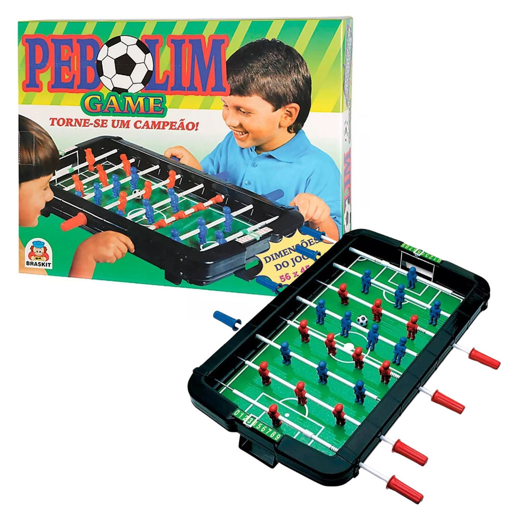 Mesa de Pebolim Jogo Pebolim Game c/Bolas - Braskit | Shopee Brasil