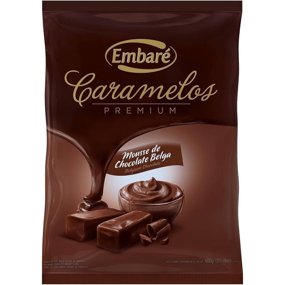 BALA CARAMELO EMBARE PREMIUM MOUSSE DE CHOCOLATE BELGA 600G | Shopee Brasil