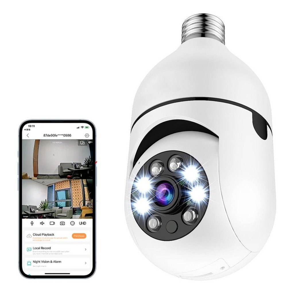 Novidade Câmera Lâmpada Smart Ziicam Wi-fi Segurança 360 IP Full Hd ...