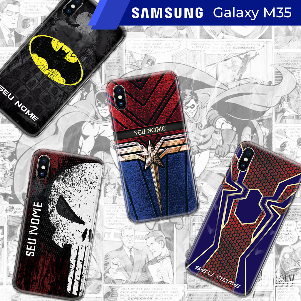 Capa Capinha - Samsung Galaxy M35 - Super-Heróis Personalizada com Seu ...