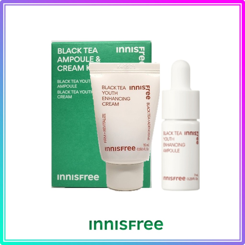 [Amostra] KIT De Ampola E Creme De Chá Preto innisfree (7mL + 15mL) # 59 | Shopee Brasil