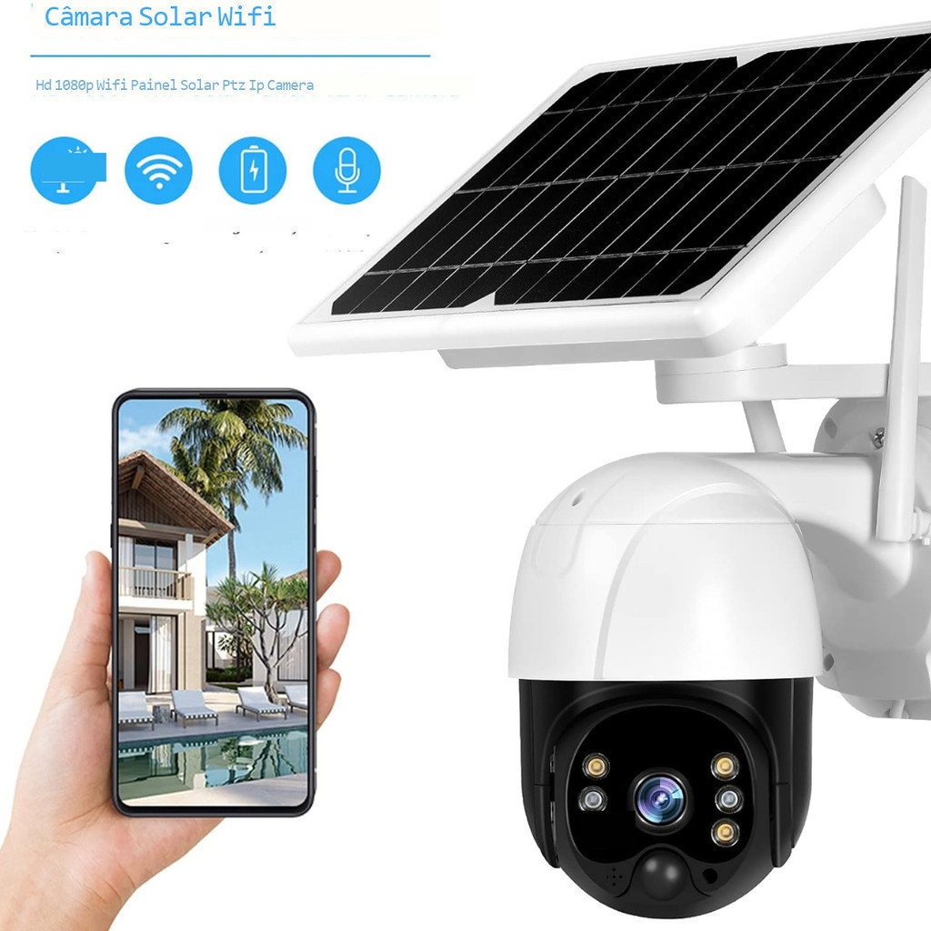 Câmera Solar Yoosee Q2 Domo Wifi 3MP Full HD com Visão Noturna | Shopee ...
