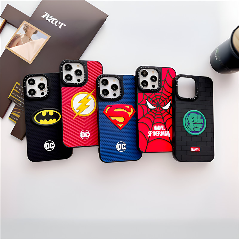 3D Silicone batman superman flash hulk Ilustração Capa De Telefone Para ...