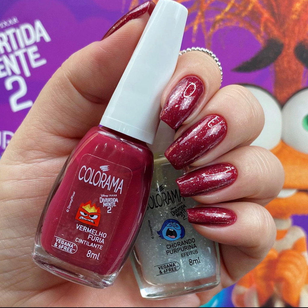 Kit 2 Esmalte Colorama Divertidamente Vermelho Fúria e Chorando ...