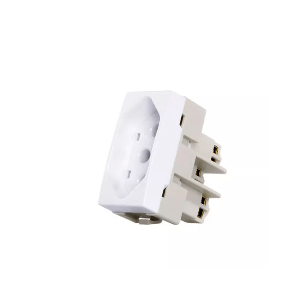 Módulo Tomada 2P+T 20A 250V Branco Sleek - MARGIRIUS | Shopee Brasil