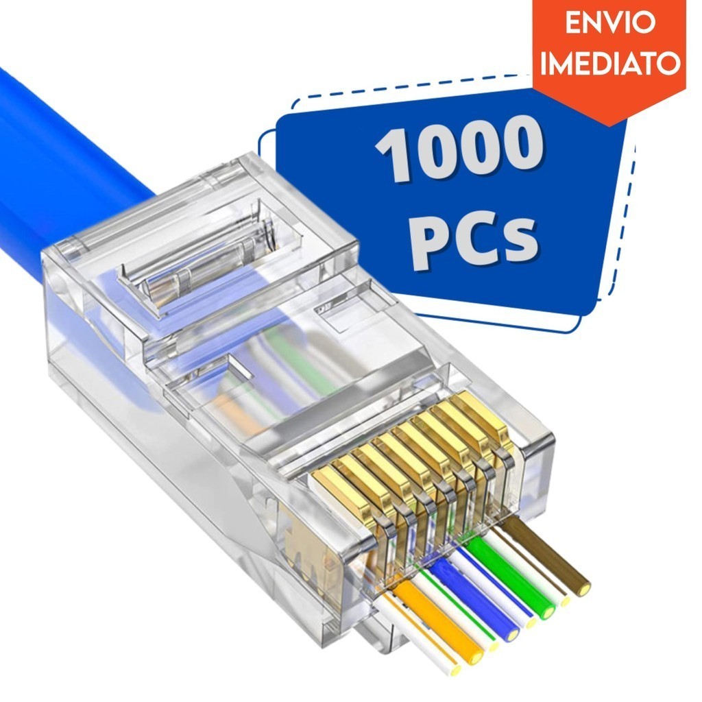 Conector Cabo de Internet RJ45 padrão 1000 Unidades | Shopee Brasil