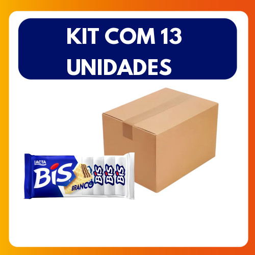Kit com 13 Unidades Chocolate Wafer Lacta Bis 100,8g Laka Branco | Shopee Brasil