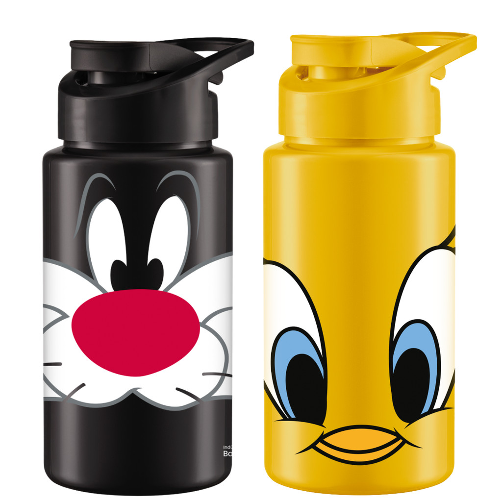 Conjunto 2 Garrafas Squeeze Kids Piu Piu E Frajola 500ml Looney Tunes ...
