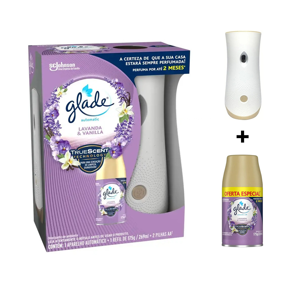 Glade Autimatic Spray Aparelho + Refil Lavanda e Vanilla | Shopee Brasil
