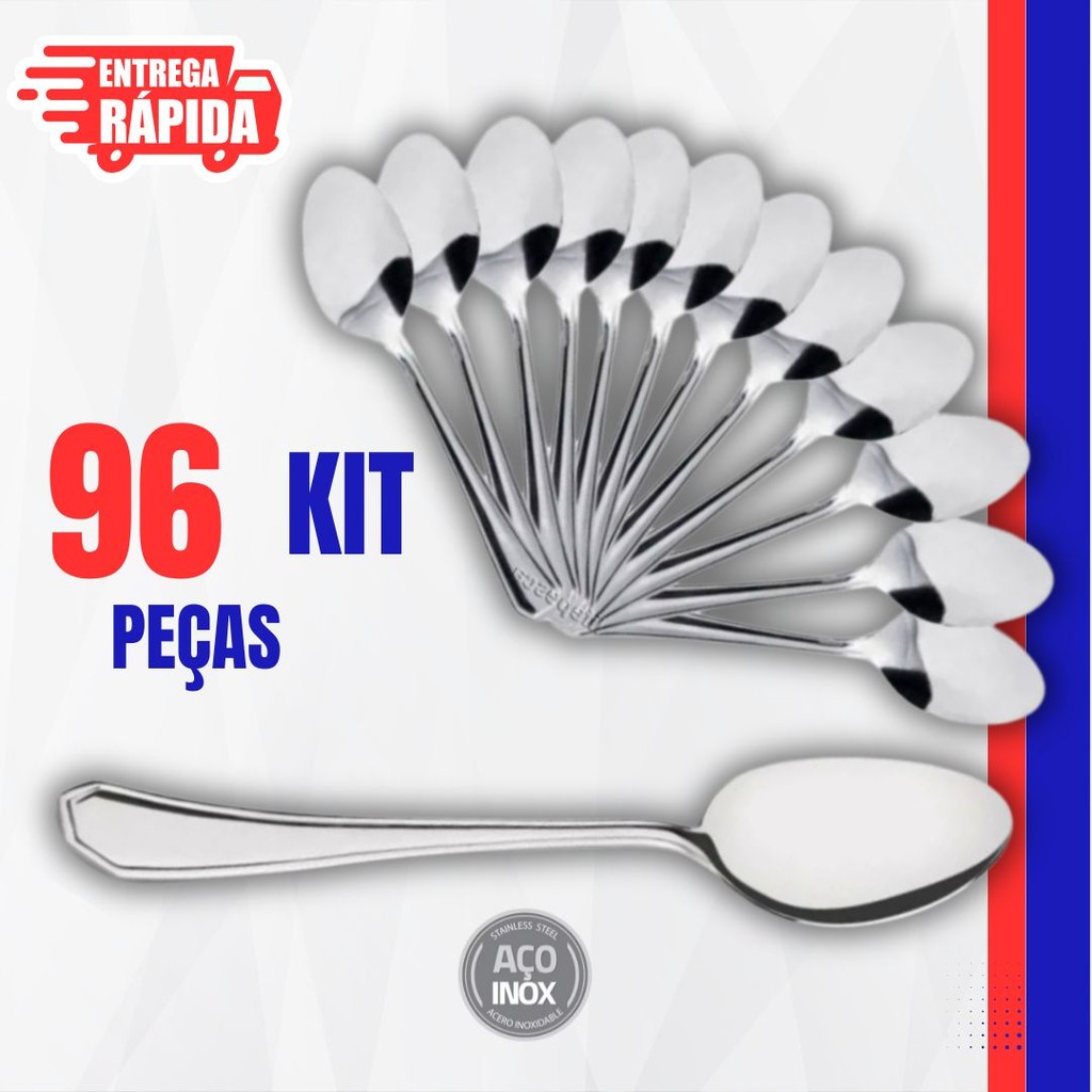 96 Pçs de Colher de Mesa Aço Inox Para Cozinha Restaurantes Hotel ...