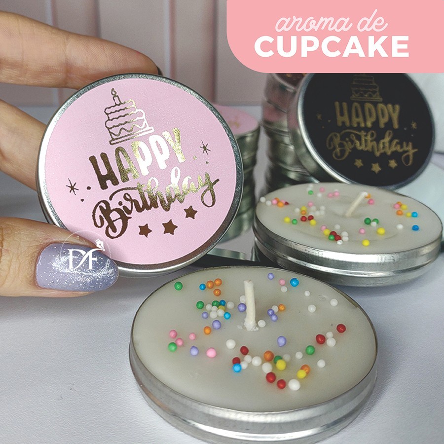 5 ou 10 Velas Aromáticas - Happy Birthday - Lembrancinha, mimo para ...
