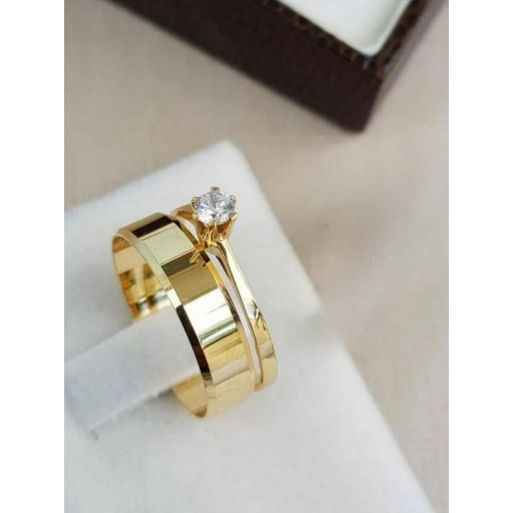 Aliança chanfrada TAMANHO 25 dourada casamento 6mm chanfrada dourada ...