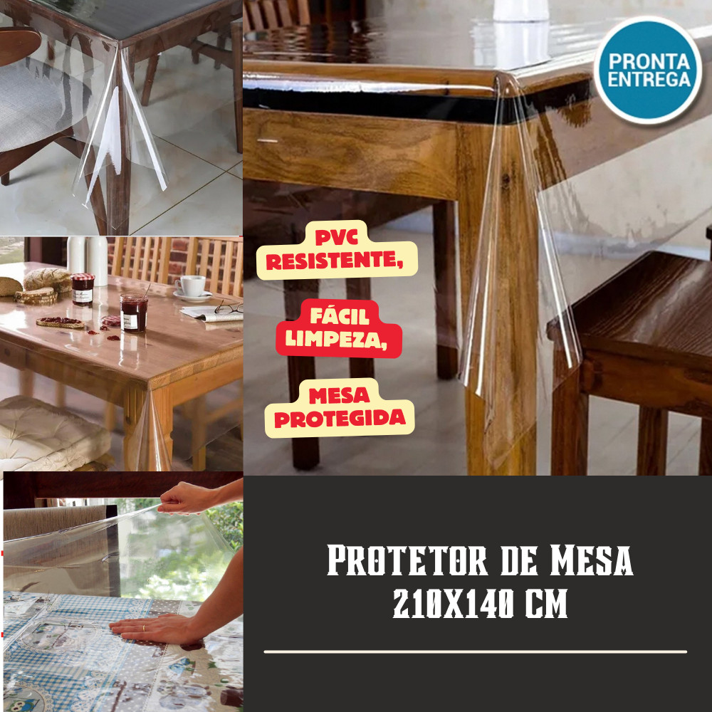 Protetor Plástico para Forrar Mesa 210x140 cm Grosso e Resistente ...