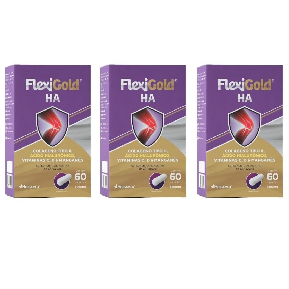Kit Herbamed FlexiGold HA Com 3 Caixas De 60 Cápsulas Cada | Shopee Brasil