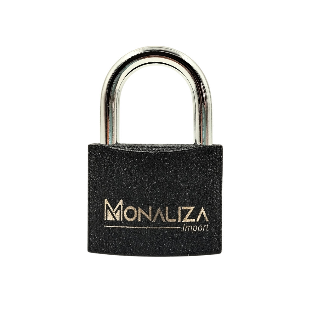 Monaliza Cadeado 60mm Especial Haste Curta Preto com 3 Chaves | Shopee ...
