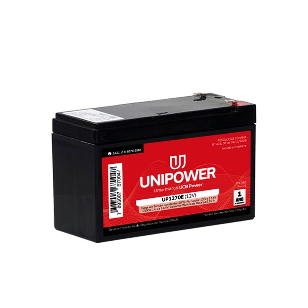 Bateria Unipower, 12V 7AH Para Nobreak - UP1270E | Shopee Brasil