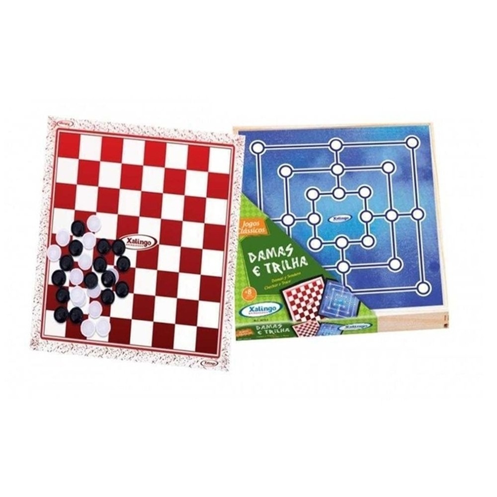 Jogo de Tabuleiro Dama e Trilha - Xalingo | Shopee Brasil