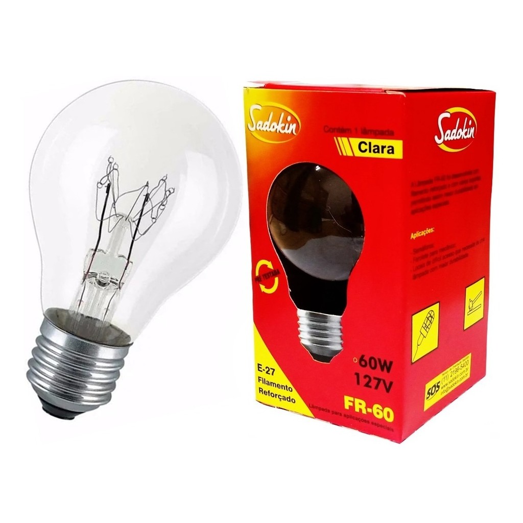 Lâmpada Incandescente Filamento Reforçado 60W 127V E27 | Shopee Brasil