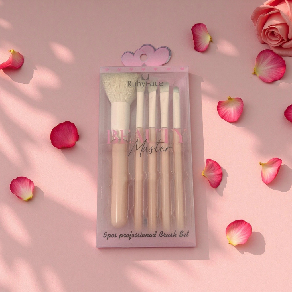 Kit 5 Pincéis de Maquiagem Ruby Face – Cerdas Macias e Design Elegante ...