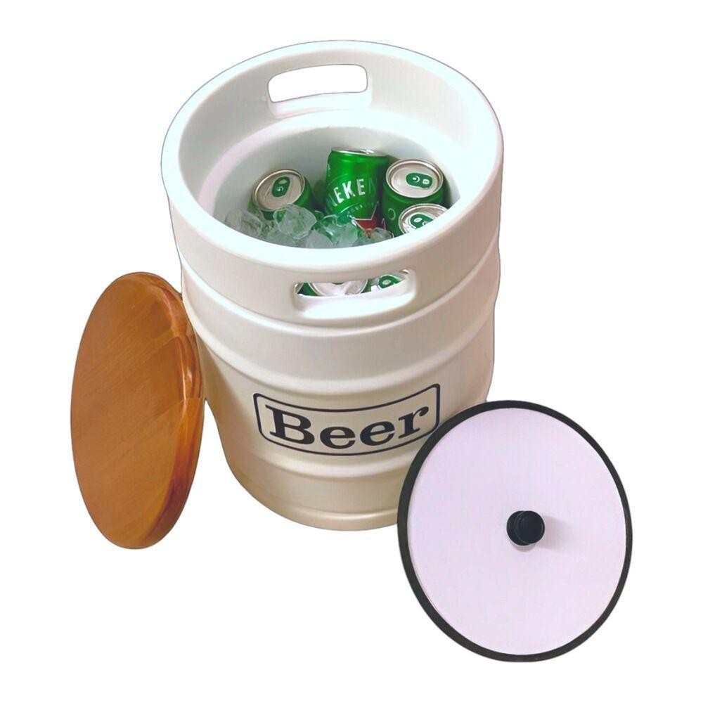 Cooler De Cerveja 28l Com Tampo De Madeira - Praticidade E Estilo Para ...