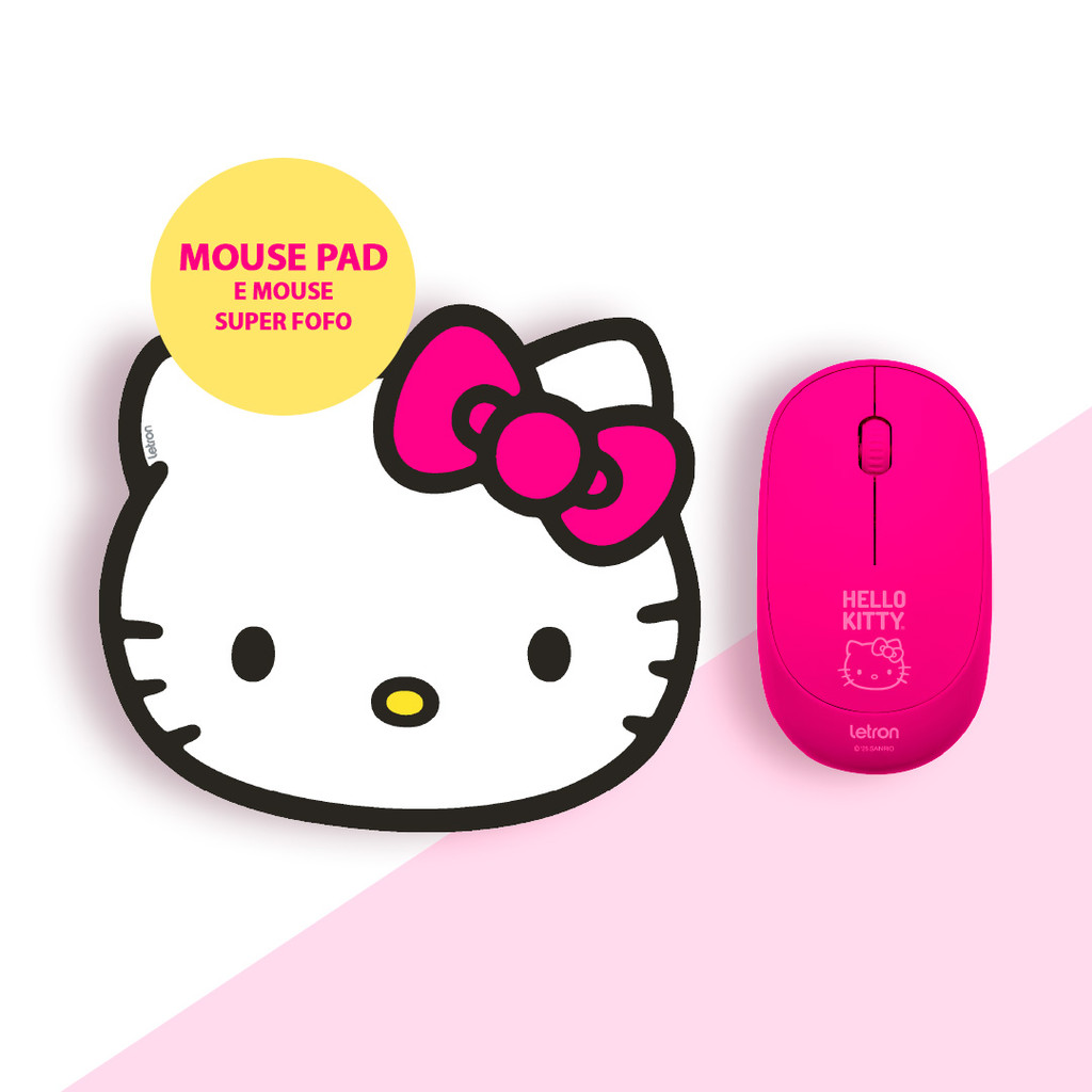 Kit Mouse e Mouse Pad Hello Kitty Letron | Shopee Brasil
