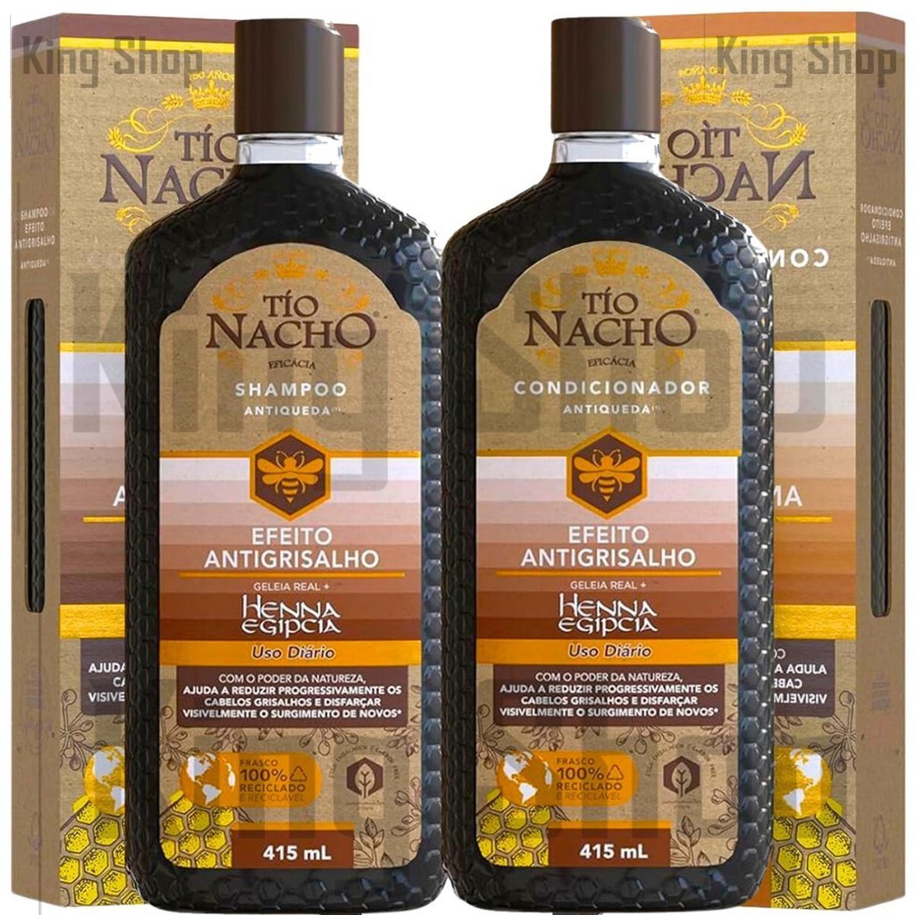 Kit Shampoo Condicionador Tio Nacho Antiqueda Efeito Antigrisalho Henna ...