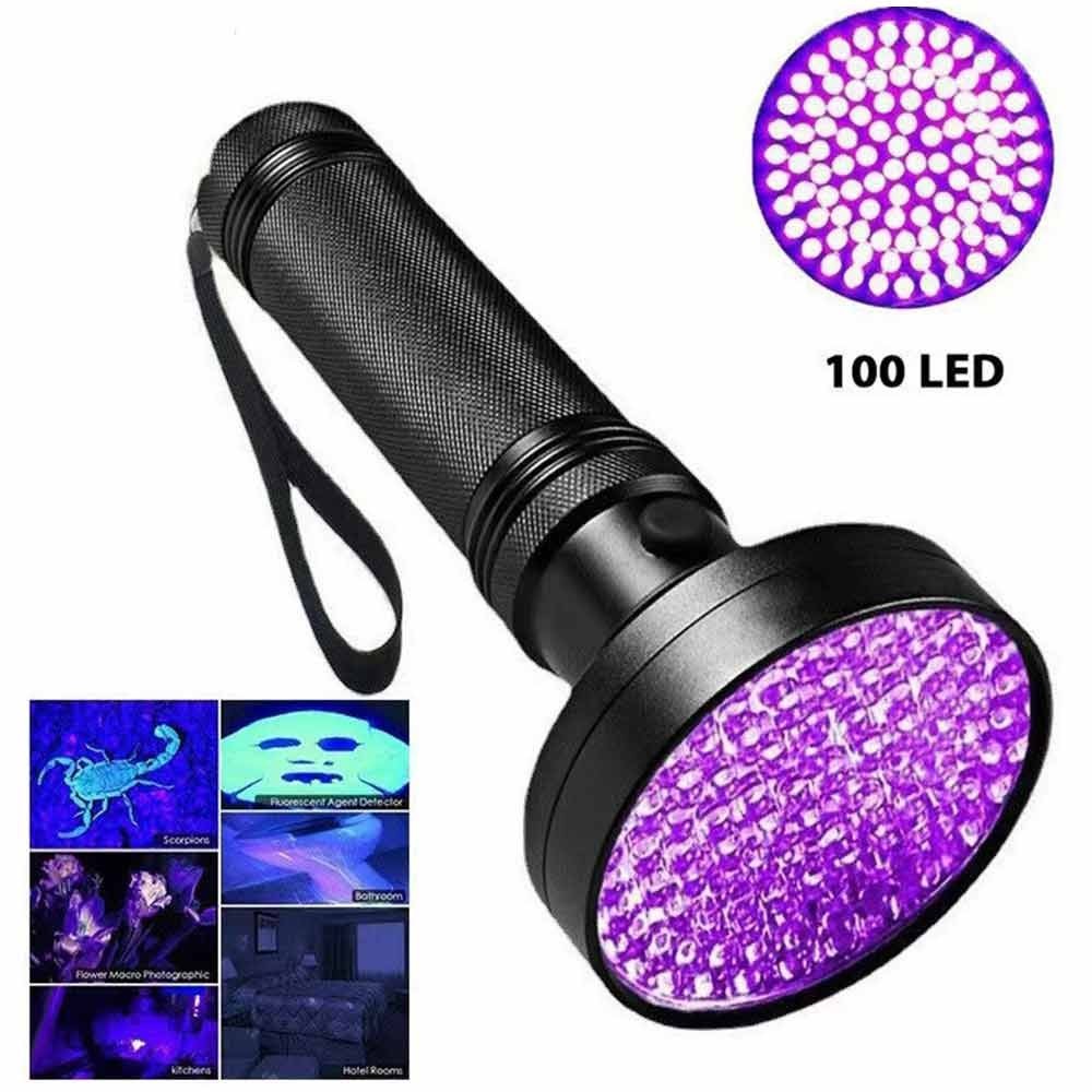 New 100 LED UV Torch Light UltraViolet Purple Light Blacklight ...