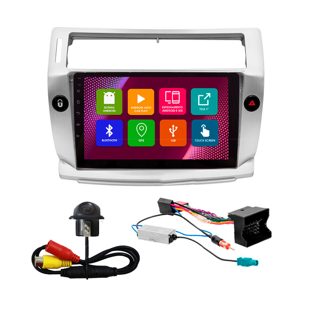 Kit Multimídia 9 Pol C4 Pallas 2008 2009 2010 2011 12 13 2014 2015 2016 Android 2Gb Ram 32Gb ...