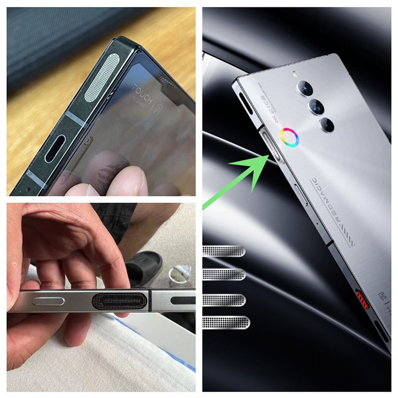 RedMagic 9SPro 9Pro 9Plus 8SPro 8Pro 8Plus 1-3Sets 9D Metal Phone Horn Adesivo De Rede À Prova ...