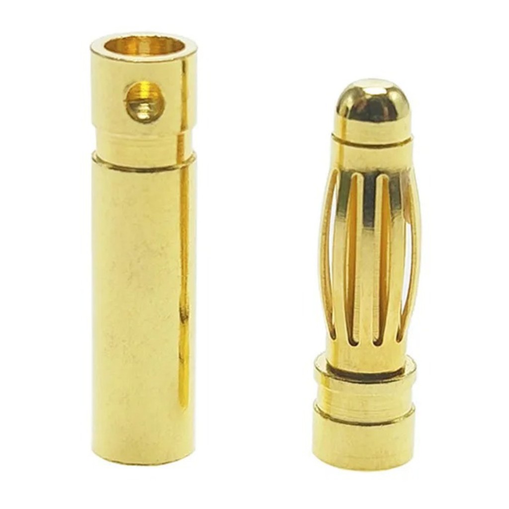 2495 - Plug Conector Bullet Banana 3.0mm Gold (par) | Shopee Brasil