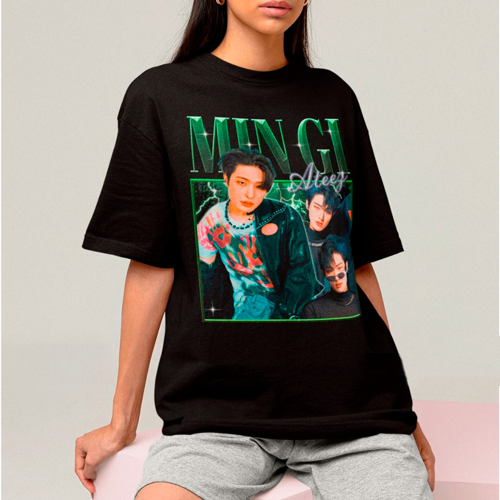 Camiseta T-shirt Unissex Algodão Ateez Mingi Retro 90's Kpop | Shopee ...