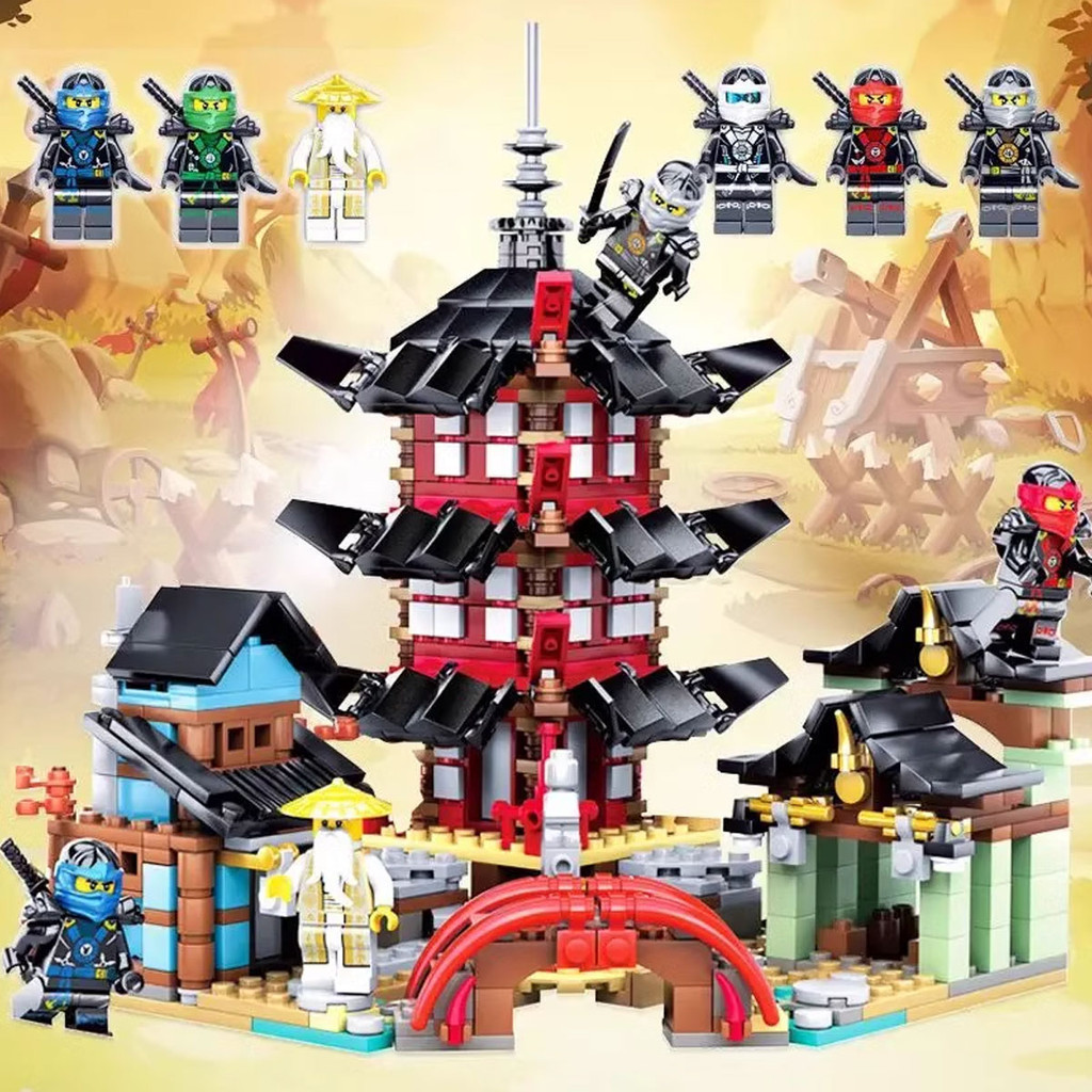 Blocos De Construção Ninja Templo Do Modelo Ninjaed Movie Figures City ...