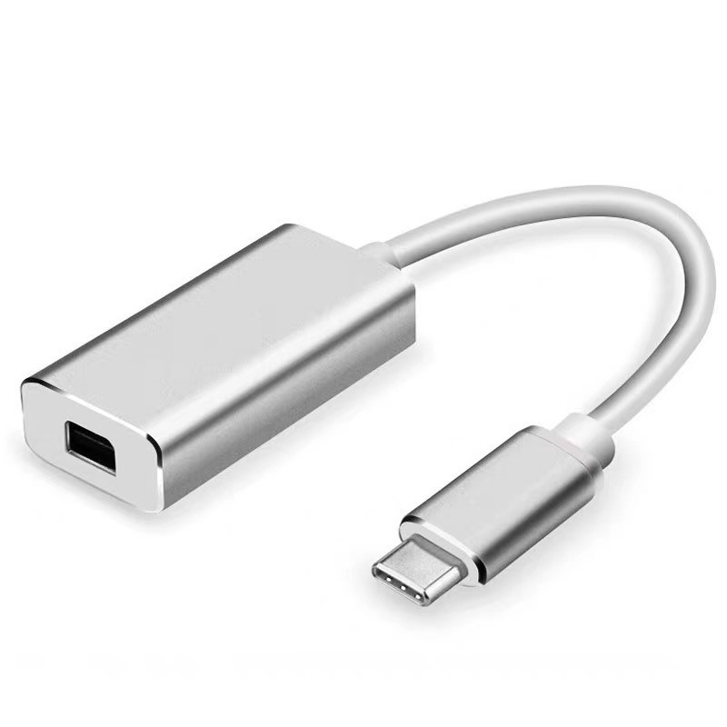 USB C USB3.1 Tipo-Para Mini DP DisplayPort Cabo Adaptador Thunderbolt 3 Conversor Mac-Book ...