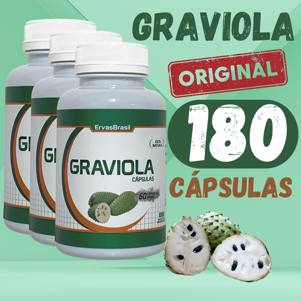 Graviola capsulas 500 mg 100% natural original pronta entrega | Shopee Brasil