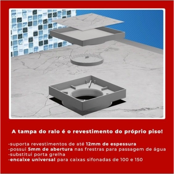 Ralo Oculto 15x15 Seca Piso Porcelanato | Shopee Brasil