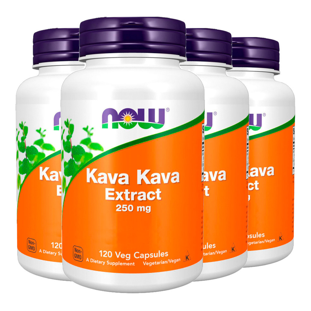Kit 4x Extrato de Kava Kava 250mg Now Foods 120Cáps Importado /Made in ...