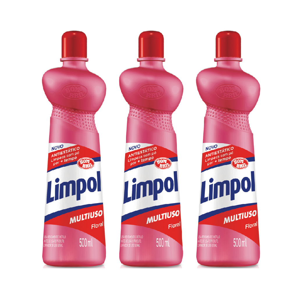 Kit 3 Limpador Multiuso Floral Limpol Antiestatico Bombril | Shopee Brasil