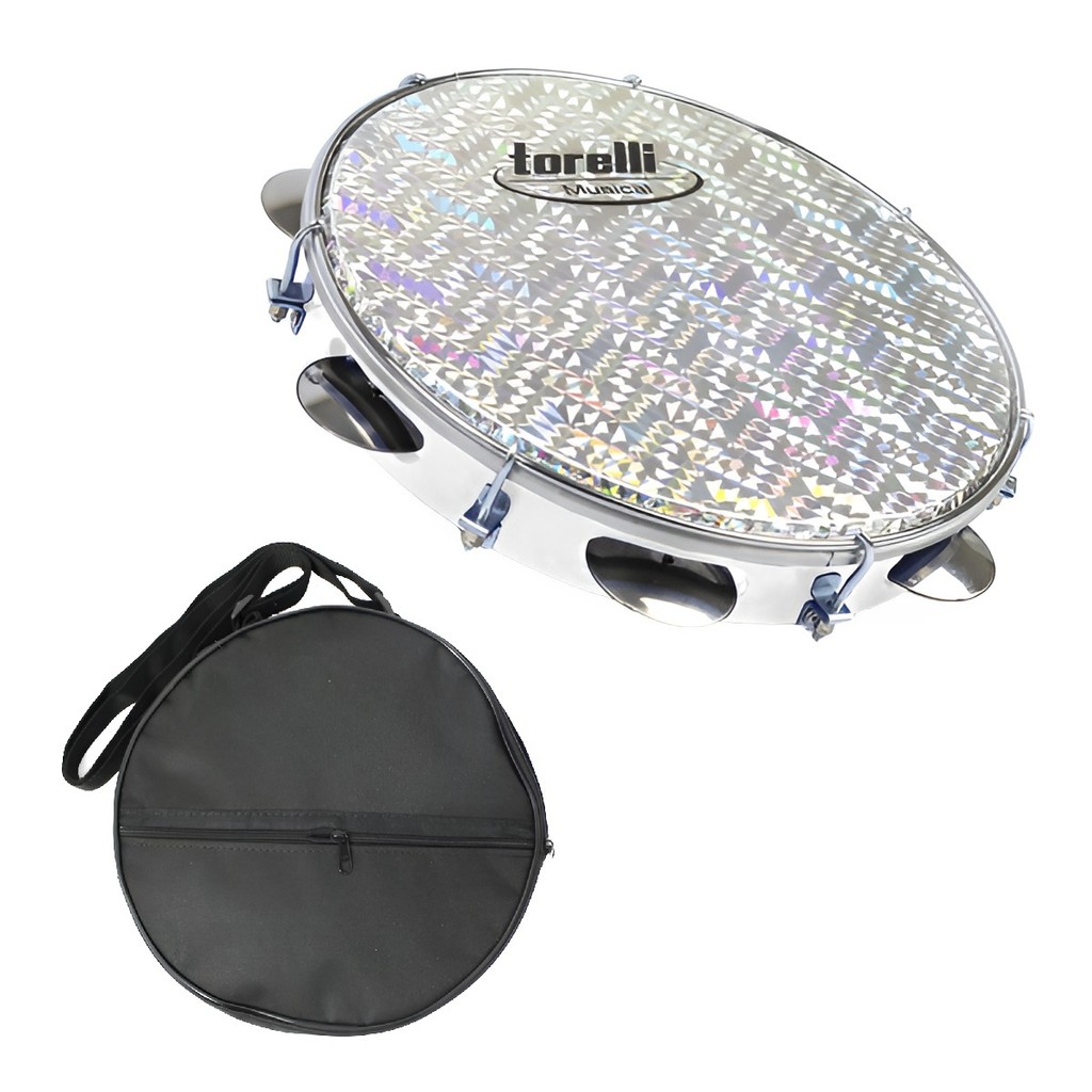 Pandeiro 10'' Branco Injetado Em Abs Torelli Tp308 Com Capa | Shopee Brasil