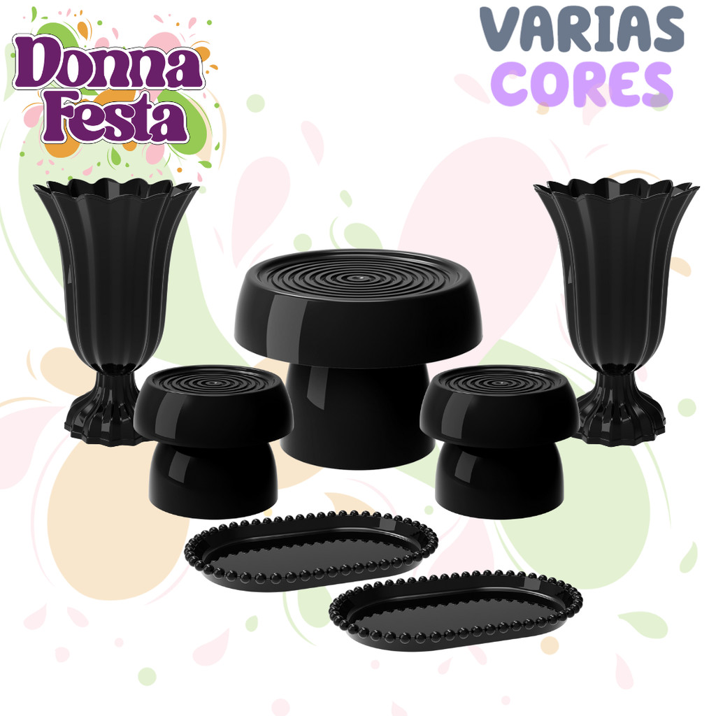Kit Boleira alegra + 2 Mini Boleiras Alegra + 2 Vasos Popi Peq. + 2 ...