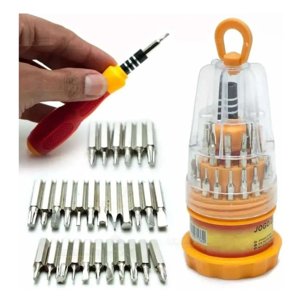 Kit Jogo De Chaves 31 Cabeças Precisão Fenda Torx Philips | Shopee Brasil