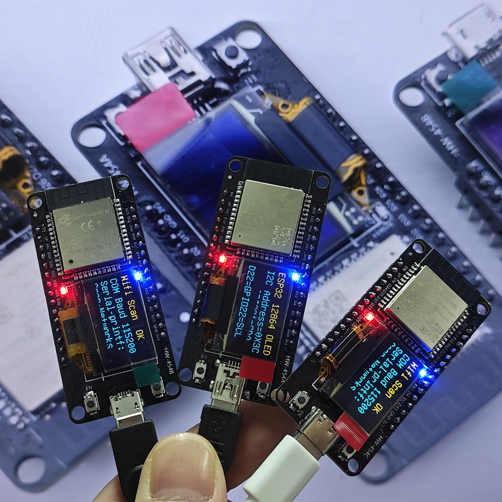 Módulo De Placa De Desenvolvimento WIFI ESP32 ESP-32 CH340 Com Tela OLED 0.96 Display Azul ...