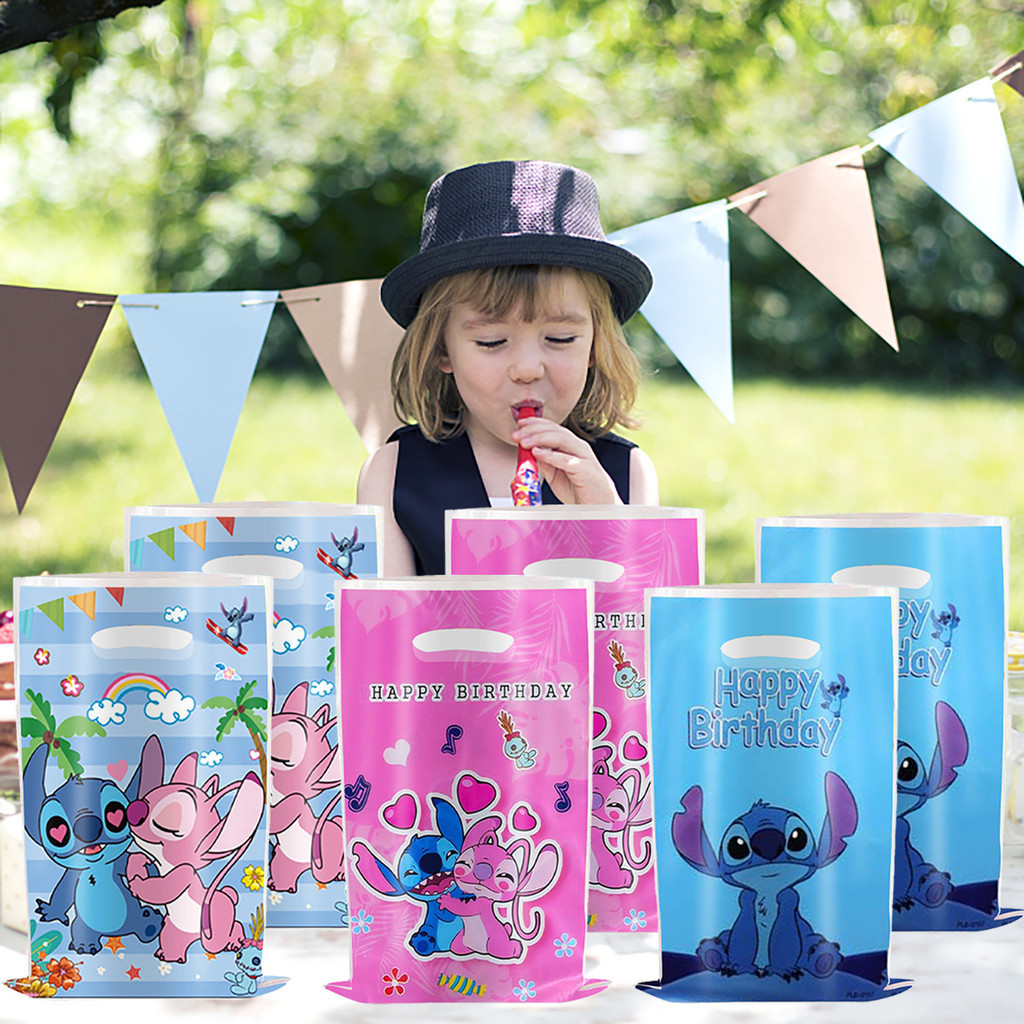 10PCS Stitch Powder Tema Festa De Aniversário Decoração Saco De ...